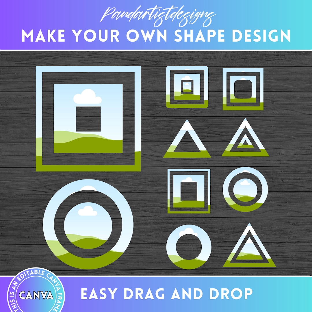 Fill Your Own Basic Shapes Design on CANVA - Canva Frame Bundle - Easy ...