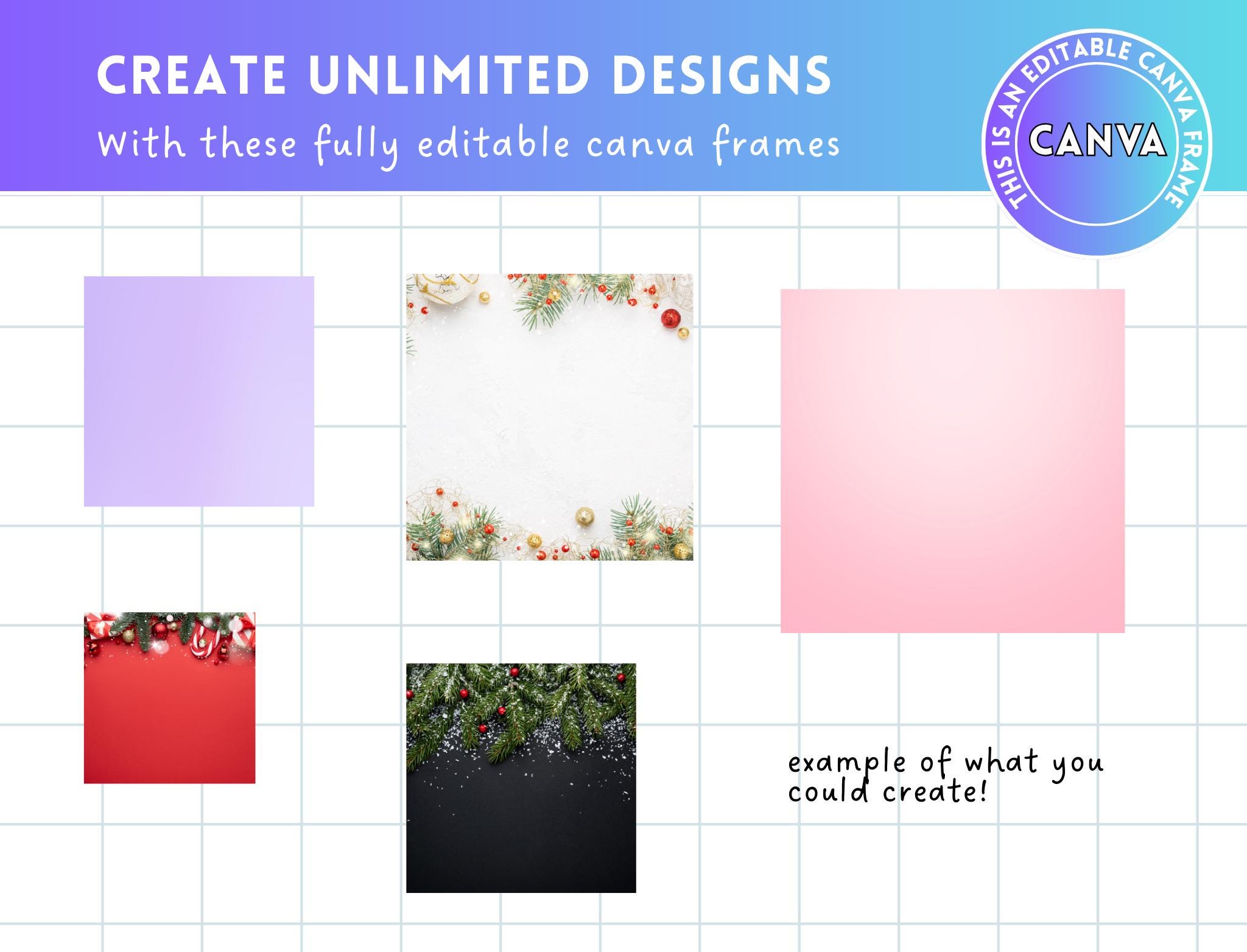 12 Square Template Bundle, Editable Canva Square Label, Magnet Template ...