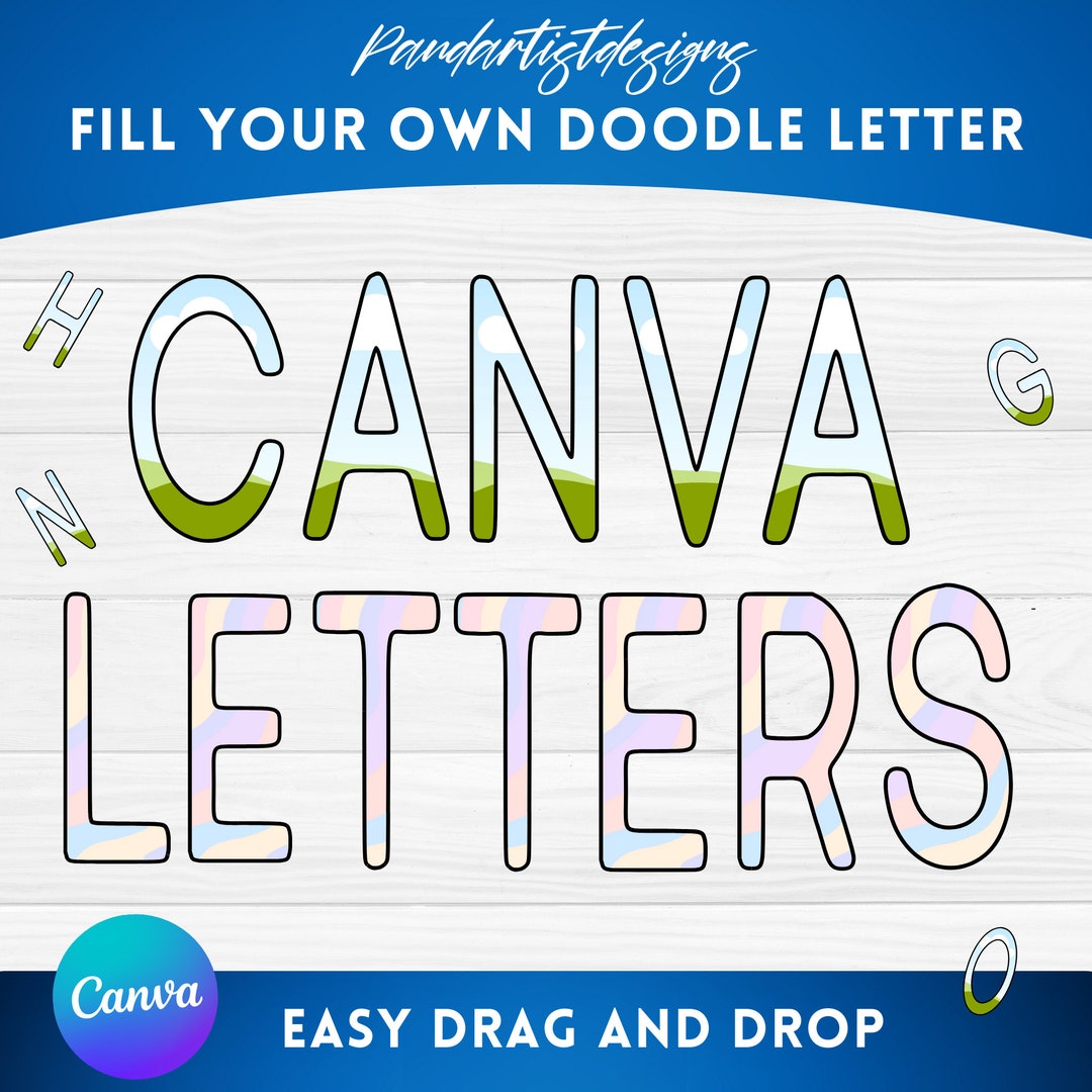 Fill Your Own Uppercase Doodle Letters On Canva With Drag And Drop Fillable Alphaset Alphabet 