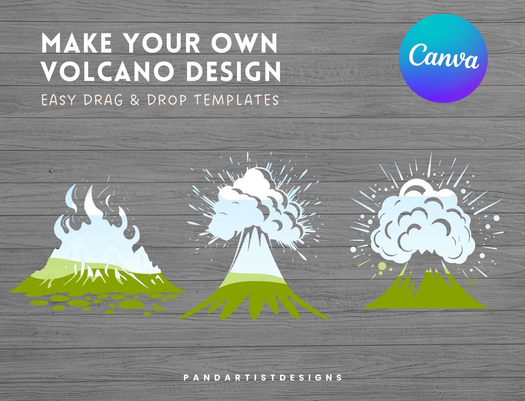 Make Your Own Erupting Volcano Design on CANVA, Editable Canva Frames ...