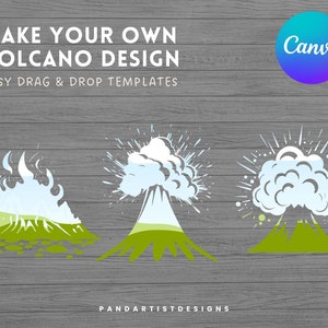 Make Your Own Erupting Volcano Design on CANVA, Editable Canva Frames ...