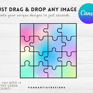 Design Your Own Puzzle, CANVA Frames Bundle With Easy Drag and Drop ...