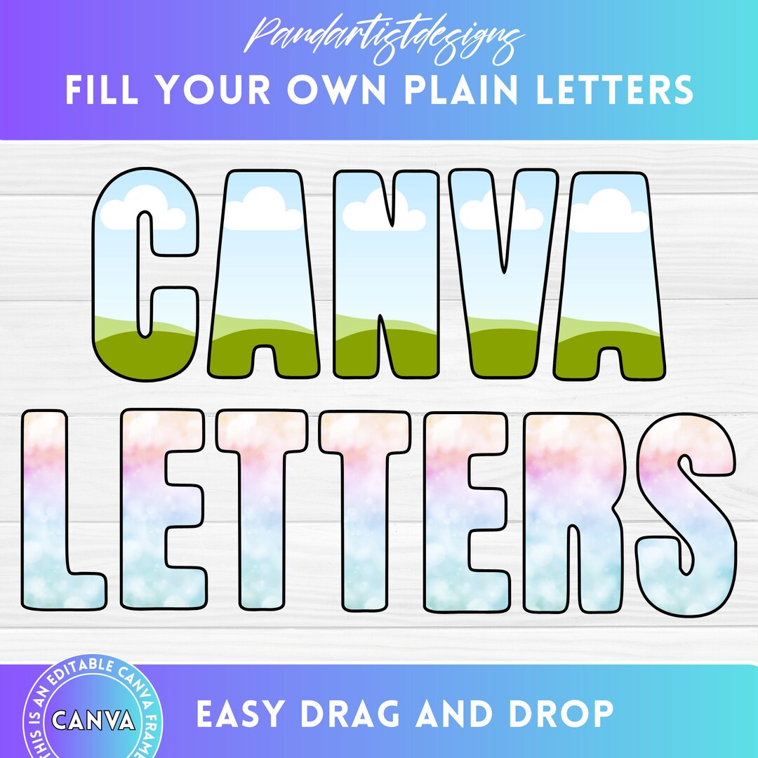 Fill Your Own Uppercase Letters & Number on Canva With Easy Drag and ...