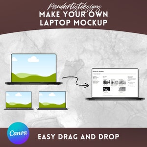 Aesthetic Laptop Mockup Device Computer Canva Frame Screen Mock-up Drag ...