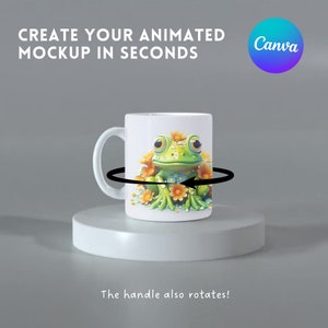 Animated Rotating Mug Canva Mock up Template - 11oz, 12oz, 15oz 180 ...