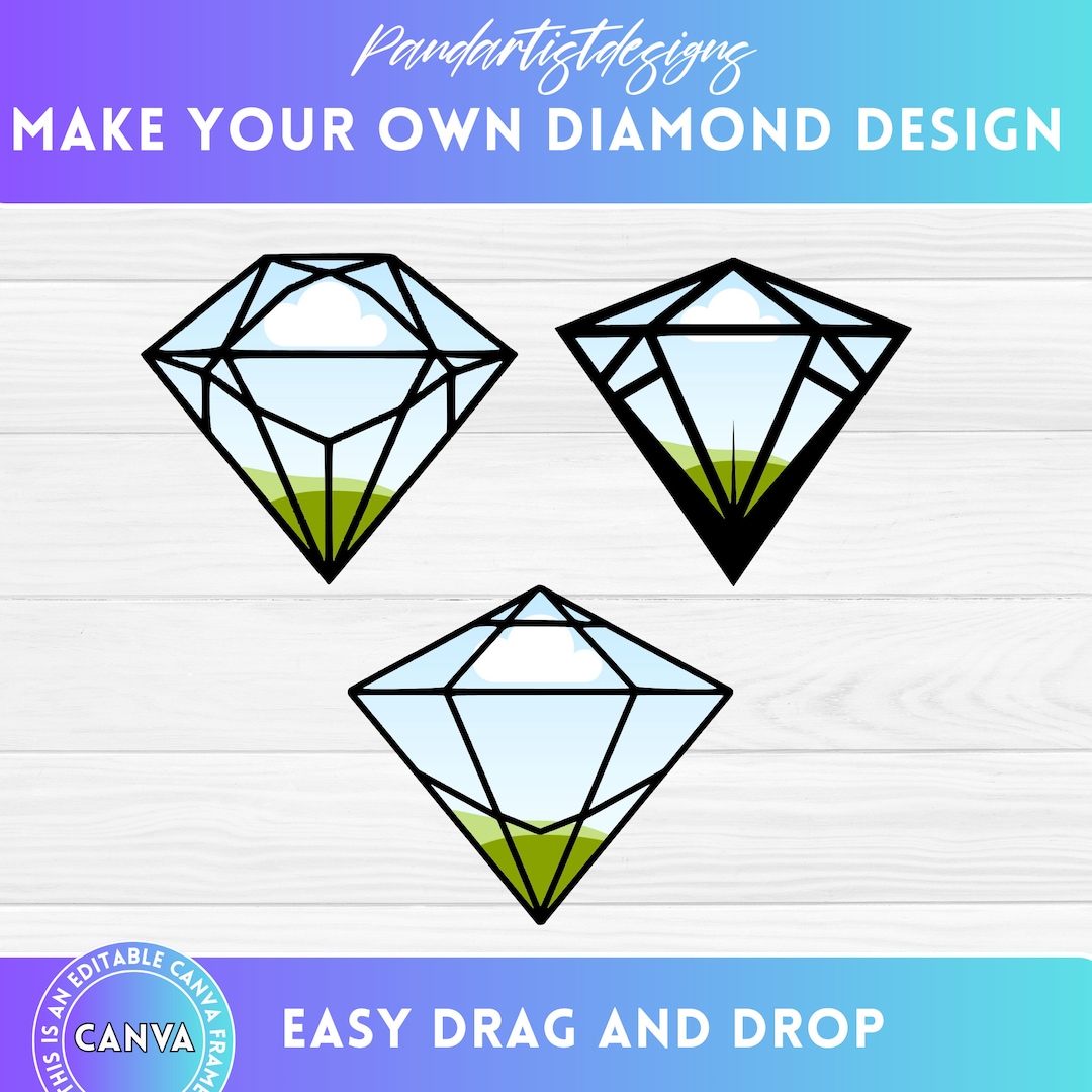 Make Your Own Diamond Design Luxure Bundle Canva Frames Template Drag ...