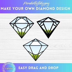 Make Your Own Diamond Design Luxure Bundle Canva Frames Template Drag ...