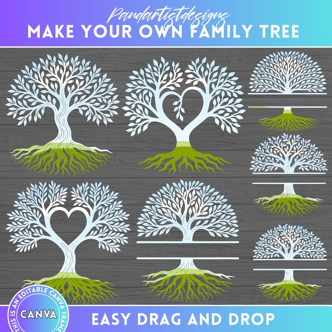 Family Tree Bundle Editable Canva Template, Tree of Life, Family Tree ...