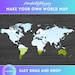 Fill Your Own World Map on Canva - Editable CANVA Frame Template - Easy ...