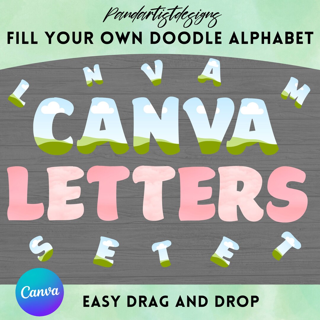 Fill Your Own Doodle Groovy Retro Letter on CANVA Sublimation Designs ...