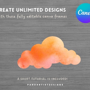 Make Your Own Clouds Design on CANVA - Canva Frame Bundle - Easy Drag ...