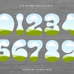 Fill Your Own Doodle Groovy Letter & Number on CANVA - Drag and Drop ...