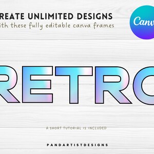 Canva Frames Retro Uppercase Letters and Number With Easy Drag and Drop ...