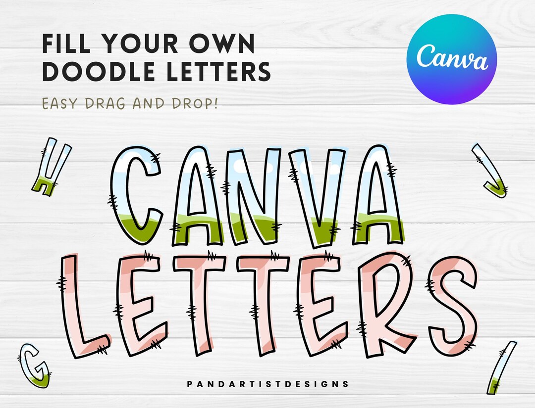 Fill Your Own Uppercase Doodle Letters on CANVA With Drag and - Etsy Fill Your Own Uppercase Doodle Letters on CANVA With Drag and - Etsy