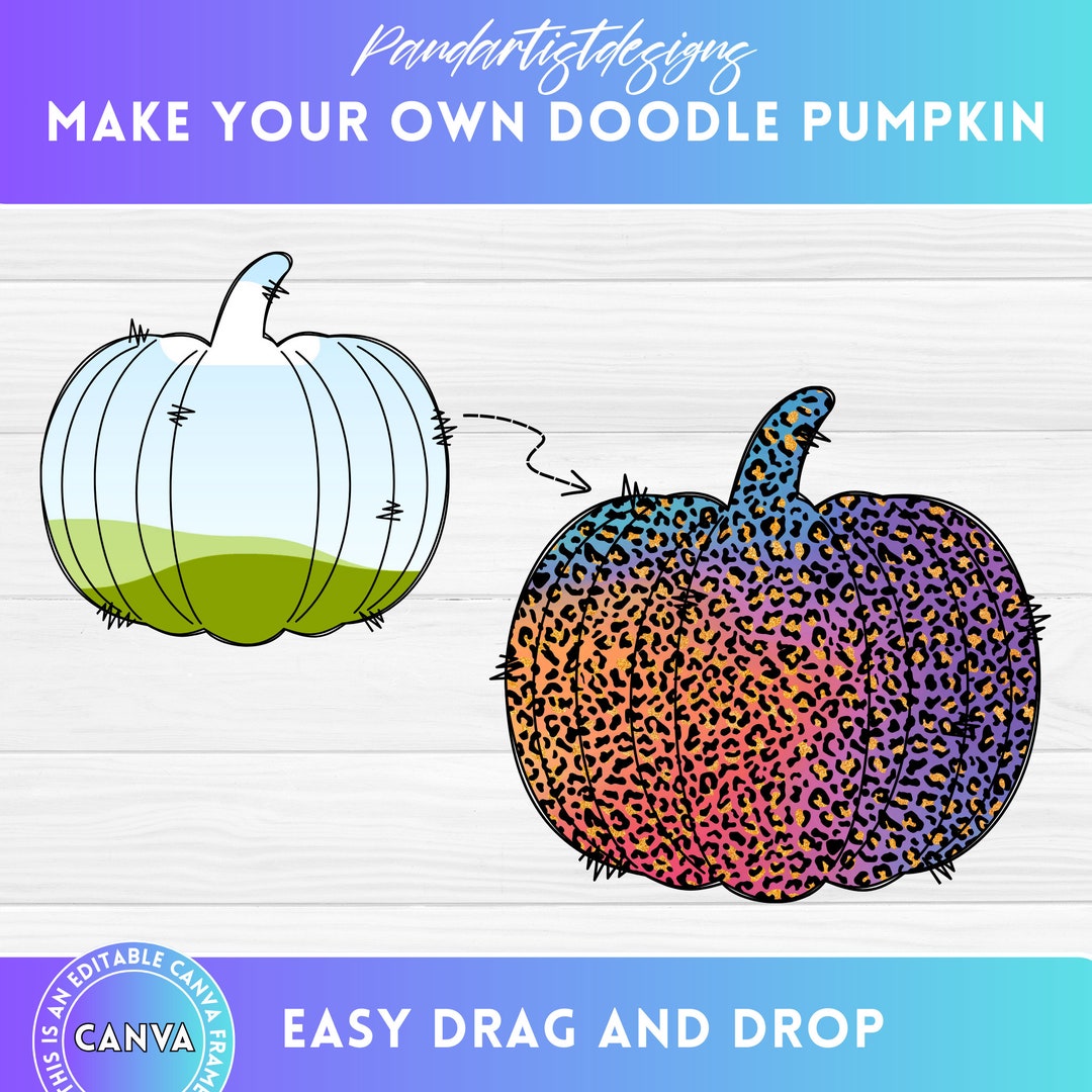 Fill Your Own Doodle Pumpkins With Photos on CANVA With Easy Drag and ...