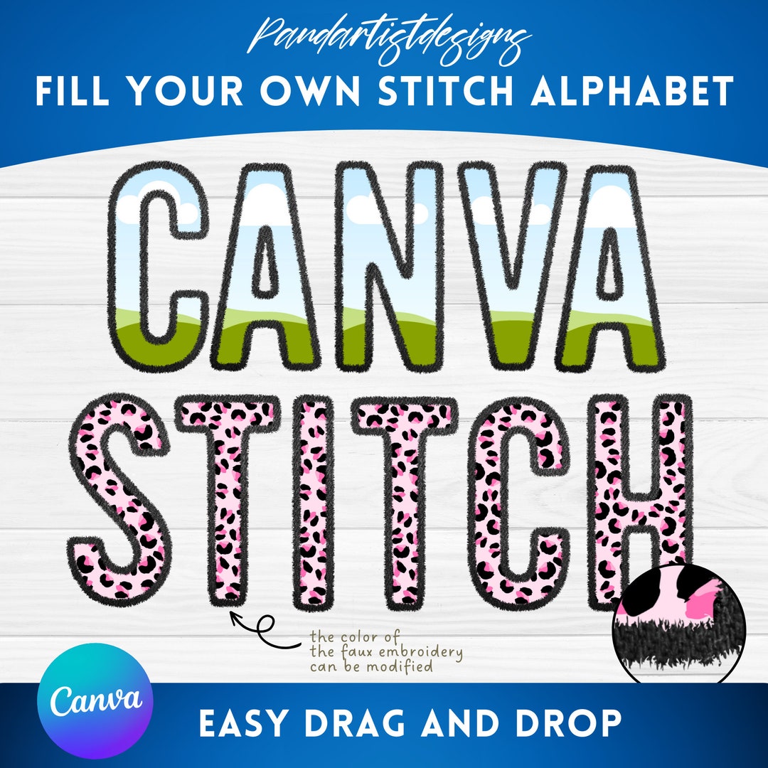 Digital Stitch Doodle Letter PNG, Faux Embroidery Uppercase Number ...