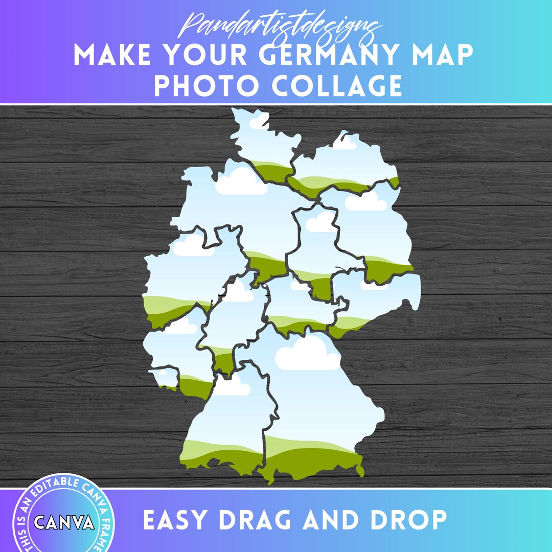 Fill Your Own Germany Map on Canva - Photo Collage European Country ...