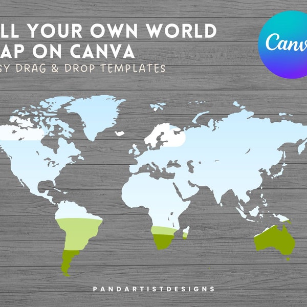 World Photo Map Canva Template Etsy Singapore