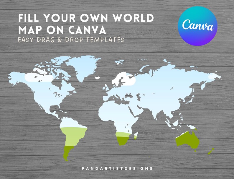 Fill Your Own World Map on Canva Editable CANVA Frame - Etsy
