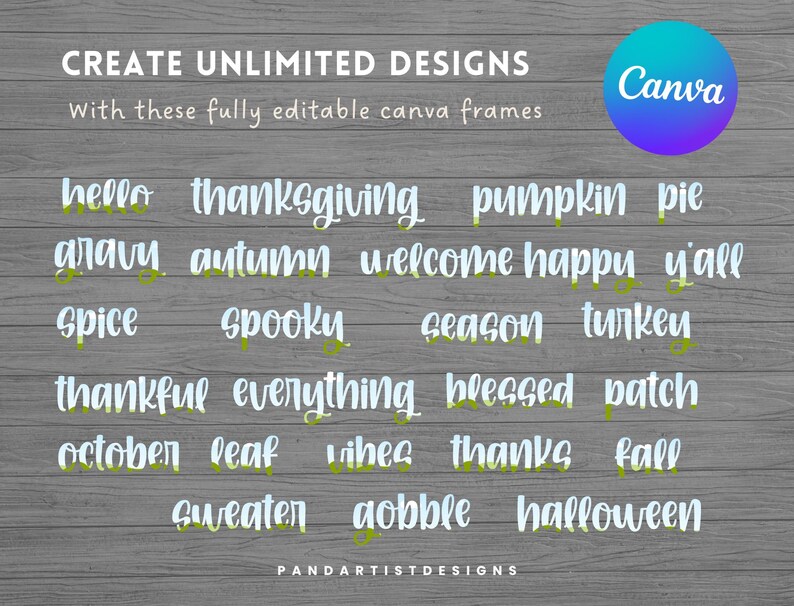 Editable Thanksgiving Bundle CANVA Frame Template 25 Fall - Etsy