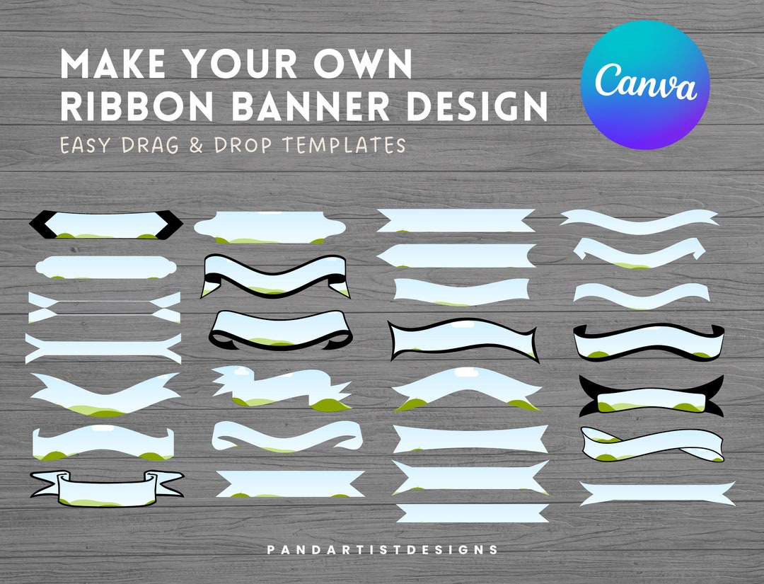 Make Your Own Ribbon Banner Design on CANVA Easy Drag and - Etsy