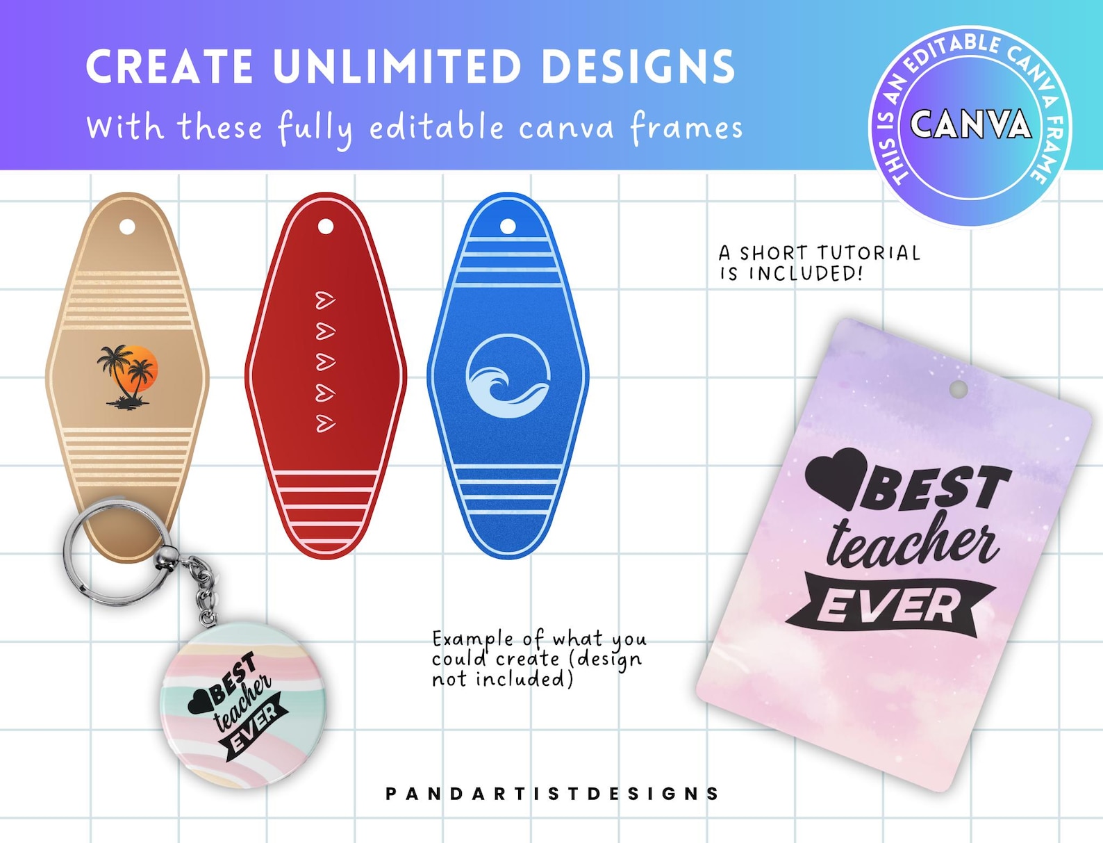 Keychain Editable Canva Frame, Motel Keychain Drag & Drop, Printable ...