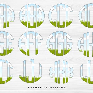 Canva Frames Scallop Monogram Alphabet - Easy Drag and Drop - Doodle ...