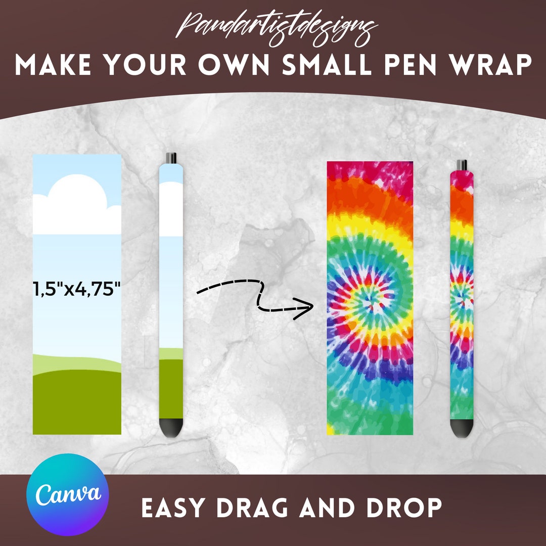 Design Your Own Small Pen Wrap on Canva With Easy Drag and Drop 1.5x4 ...