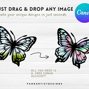 Make Your Own Butterfly Design on CANVA, Editable Canva Frames Bundle ...