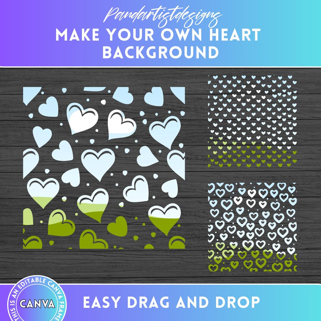 Make Your Own Heart Background on CANVA With Easy Drag and Drop ...