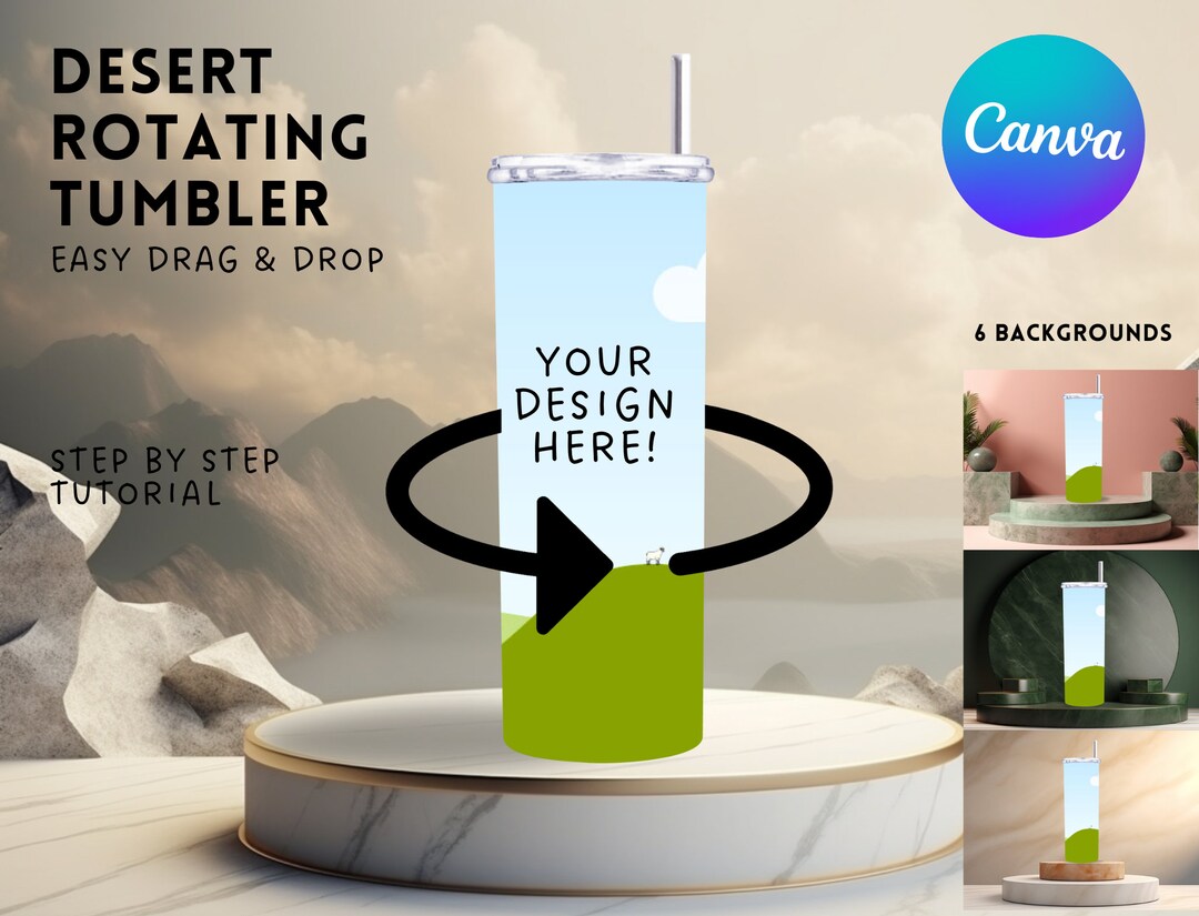 Animated Rotating Tumbler Canva Mock up Template 6 Platform - Etsy