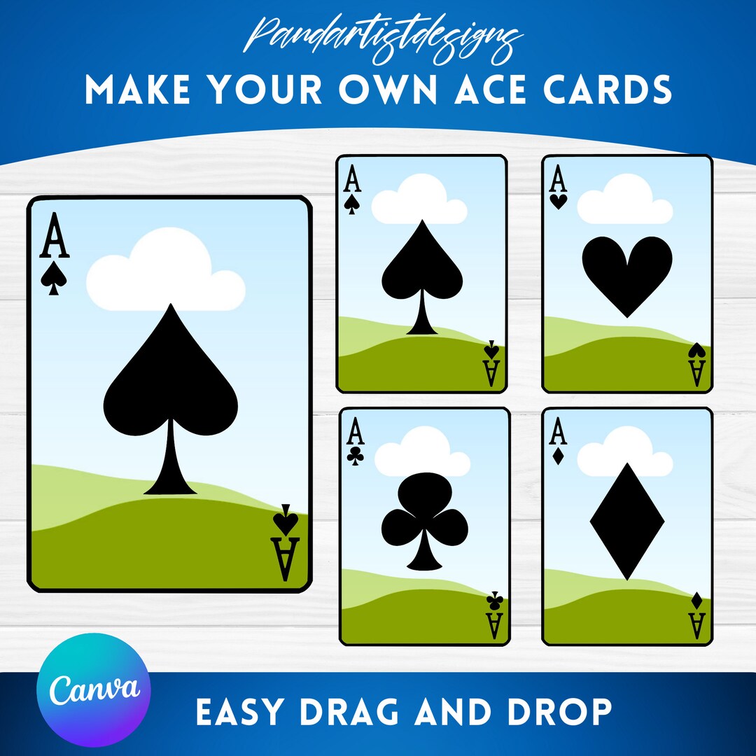 Make Your Own Ace Playing Cards Design on CANVA Canva Frame Bundle Easy ...