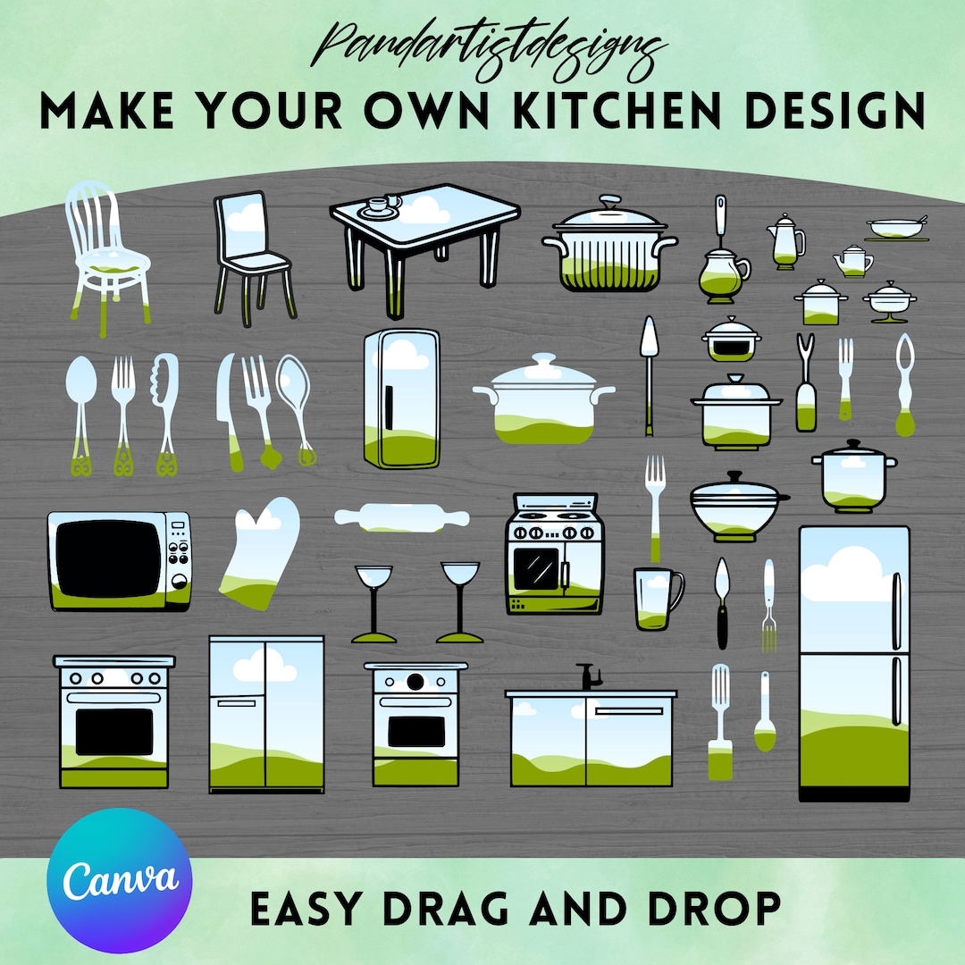 DIY Fill Your Own Kitchen Design on CANVA With Easy Drag and Drop ...