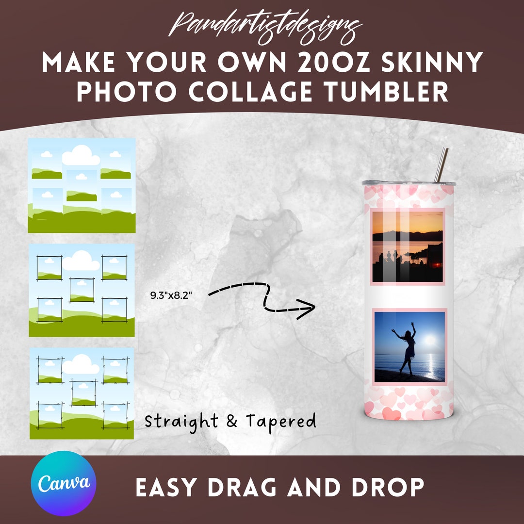 DIY Photo Collage Add Your Own Photo & Background 20 Oz Tumbler Wraps ...