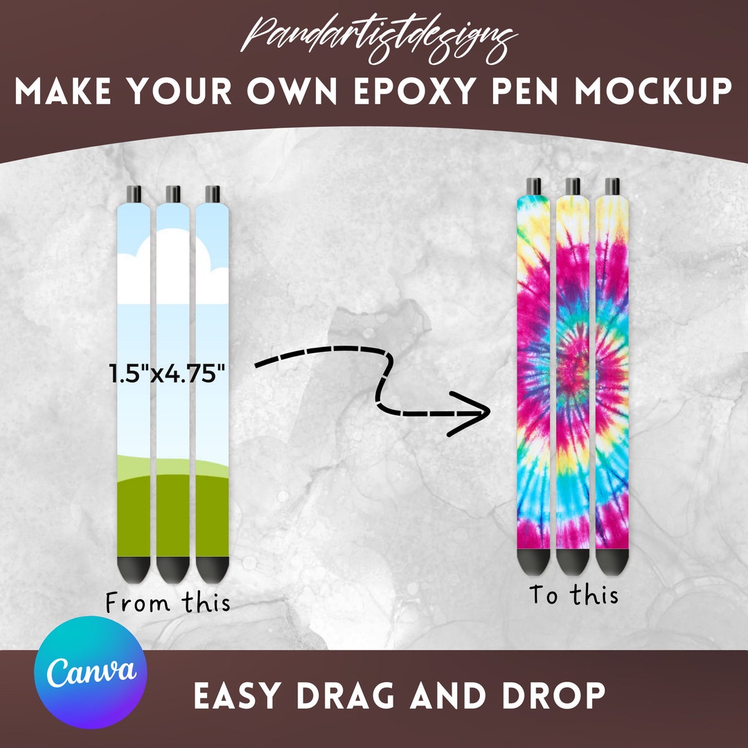 Make Your Own Small Pen Epoxy Mockup on Canva With Easy Drag and Drop 1 ...