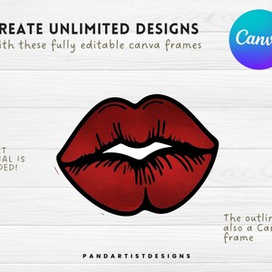 Fill Your Own Lips With Photos on CANVA , Editable CANVA Frames Bundle ...