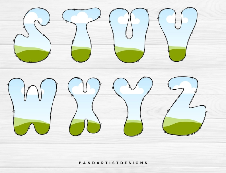 Fill Your Own Retro Groovy Doodle Letters, Canva Frame Alphabet, Drag ...