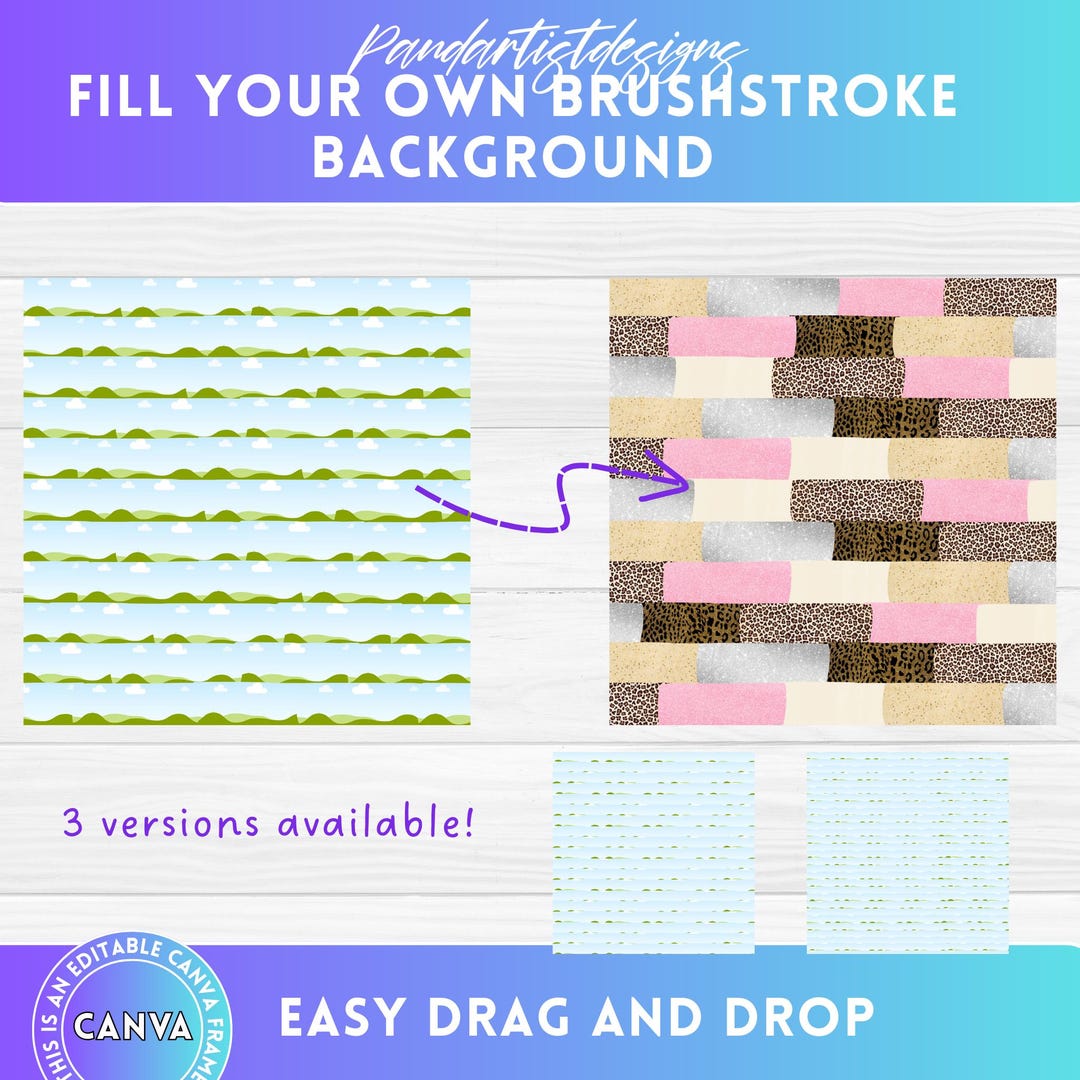 Messy Paint Brushstroke Background Canva Frames - Preppy PNG - Drag and ...
