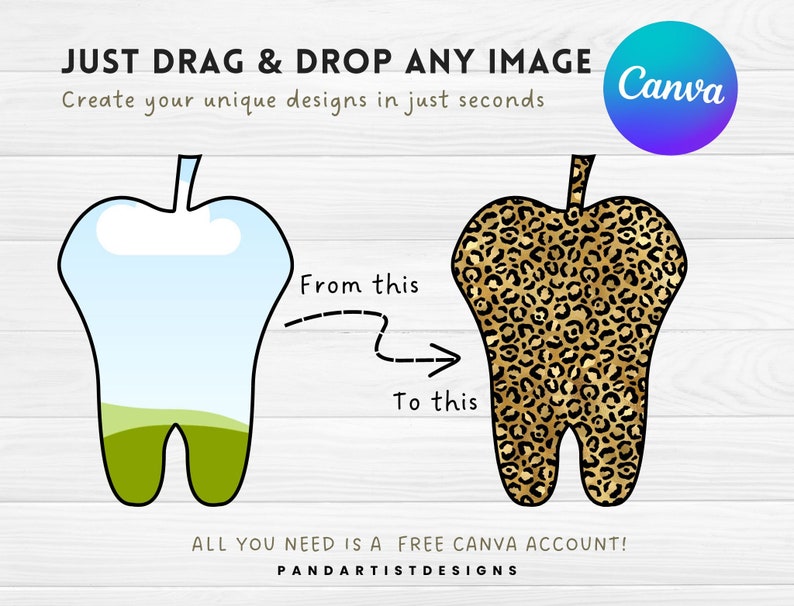 Make Your Own Tooth Design on CANVA With Easy Drag and Drop - Etsy