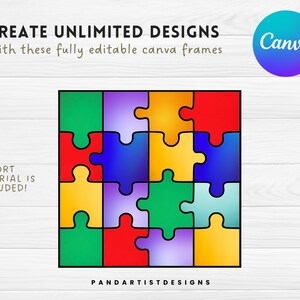 Design Your Own Puzzle, CANVA Frames Bundle With Easy Drag and Drop ...