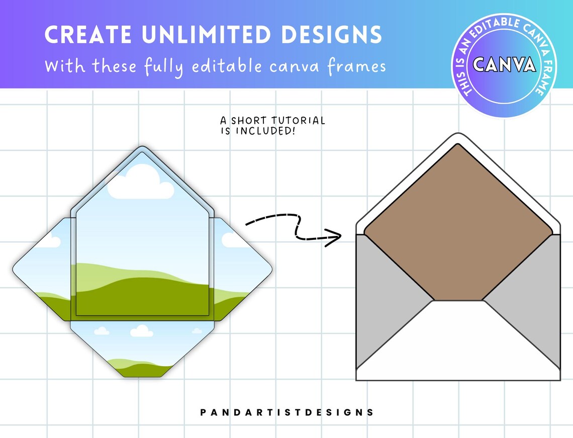 Envelope Editable Canva Template, Printable Envelope Liner, Drag & Drop ...