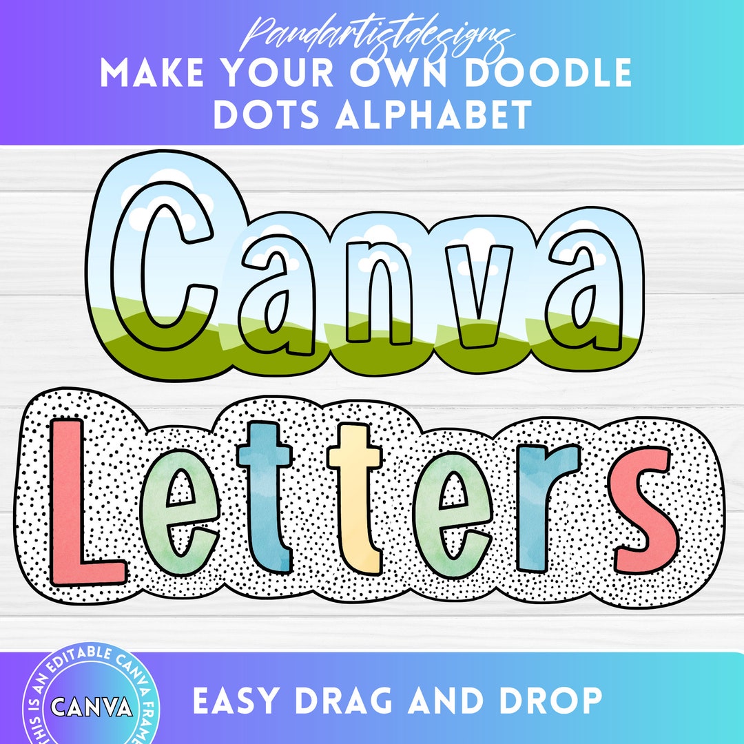 Design Your Own Dalmatian Dots Letters & Number - Canva Frame - Drag ...