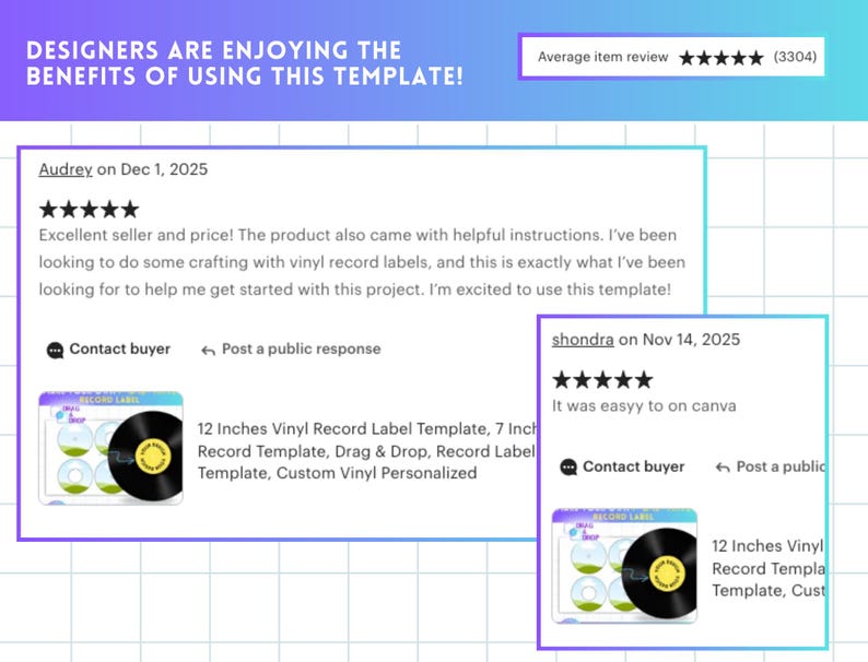 12 Inches Vinyl Record Label Template, 7 Inches Vinyl Record Template ...