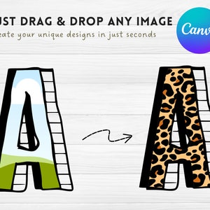 Doodle Letters Canva Frames, Pencil Sketch Alphabet - Drag and Drop ...