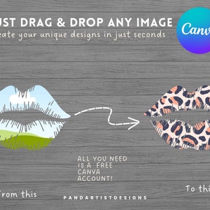 Fill Your Own Lips With Photos on CANVA , Editable CANVA Frames Bundle ...