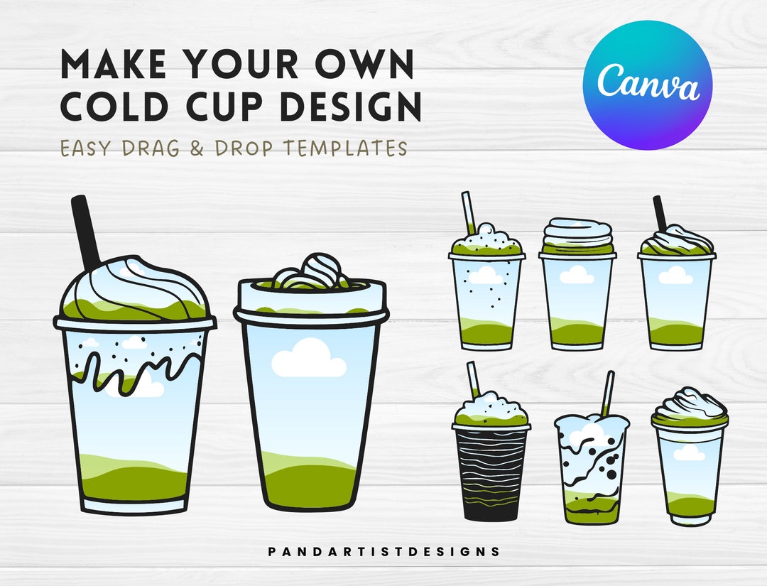 Make Your Own Coffee Cold Cups Design on CANVA Easy Drag and - Etsy