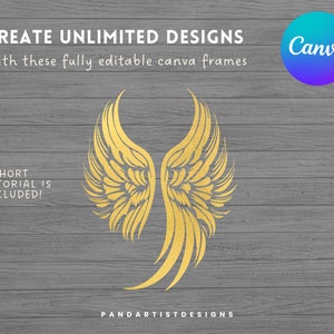 Make Your Own Wing Angel Design on CANVA - Canva Frame Bundle - Easy ...