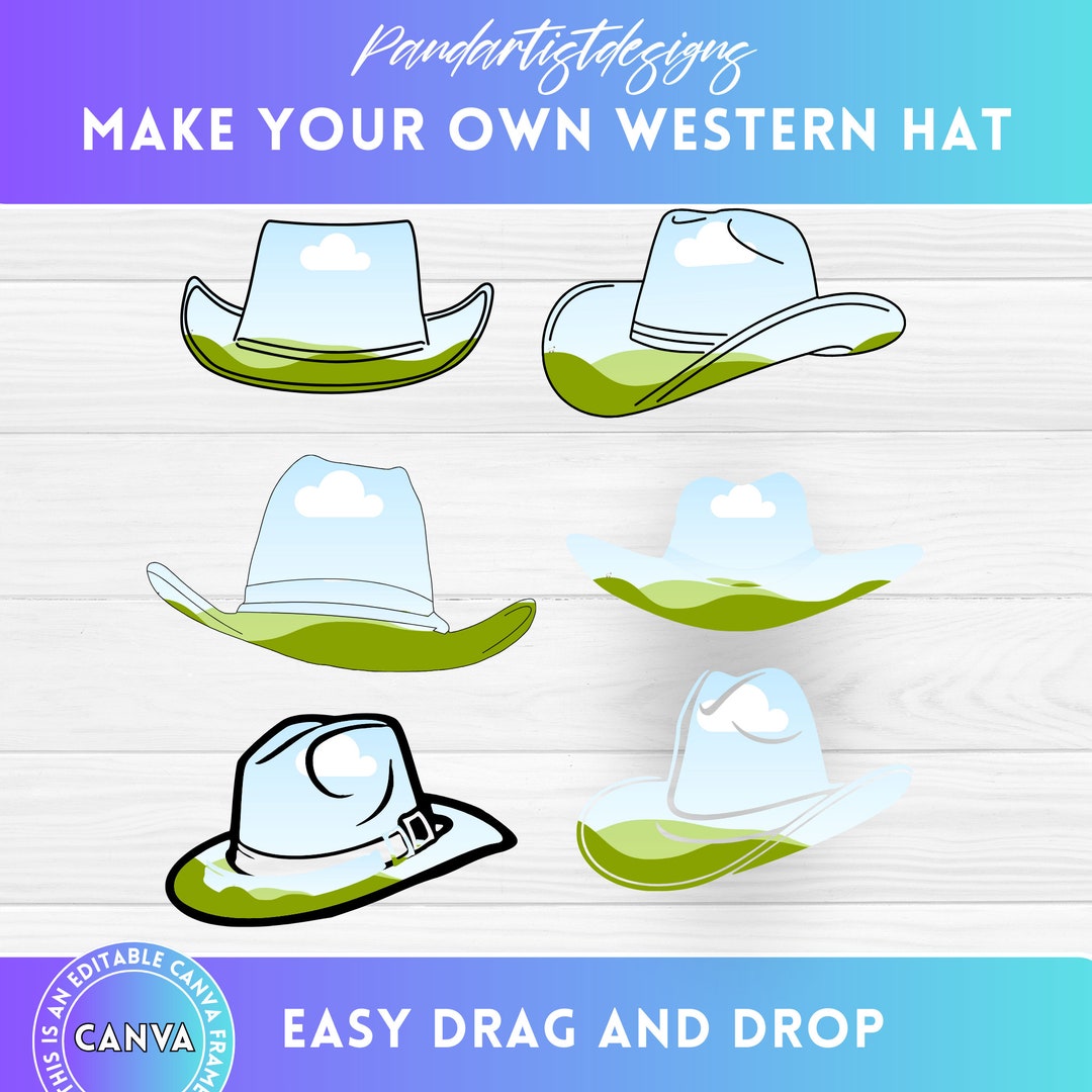 Make Your Own Cowhide Cowboy Hat on Canva With Easy Drag and Drop ...