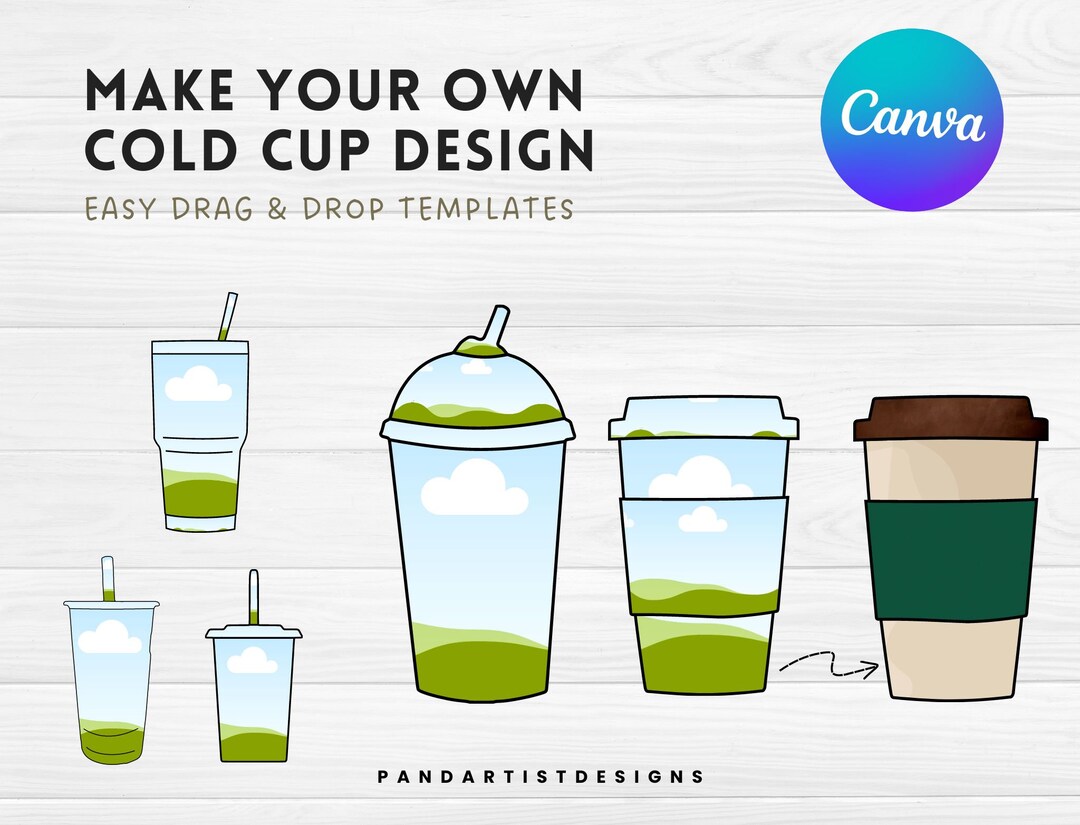 Make Your Own Coffee Cold Cups Design on CANVA Easy Drag and - Etsy