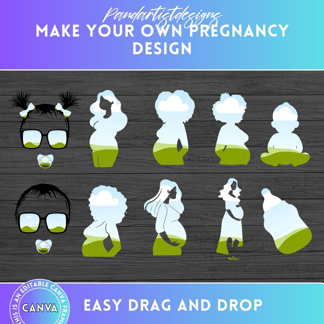 Make Your Own Baby Pregnancy Design on CANVA - Baby Life Canva Frame ...